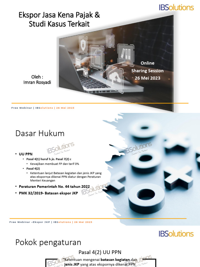 IBSolutions Materi 15 - Export Jasa Kena Pajak & Studi Kasus | PDF
