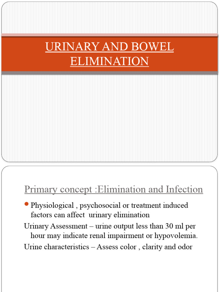 Urinary and Bowel Elimination | Download Free PDF | Urinary ...