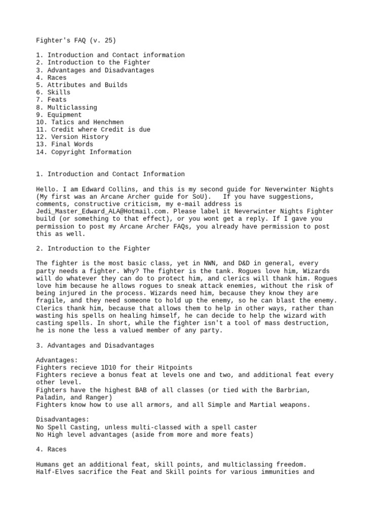 Fighter Guide | PDF