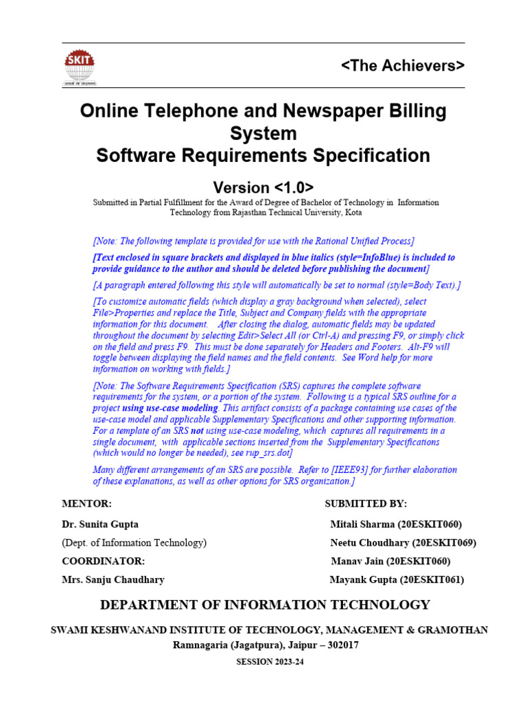 SRS Ieee | PDF | Use Case | Software Testing