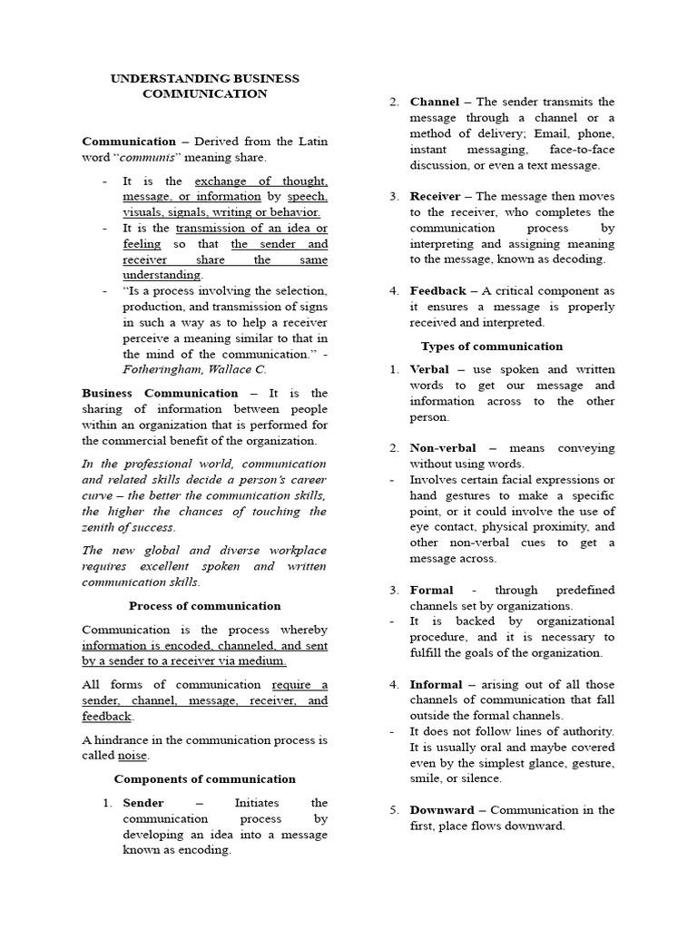 Understanding Business Communication | PDF | Communication | Psychological Concepts
