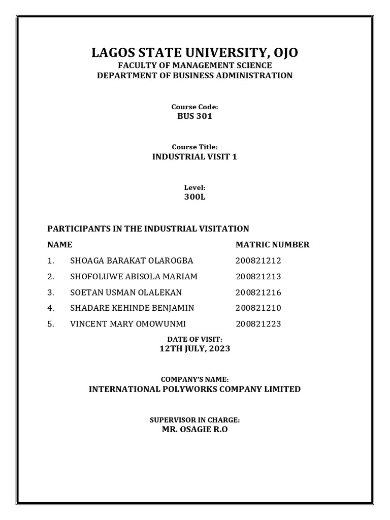 Industrial Visit Shoaga | PDF | Extrusion | Rope
