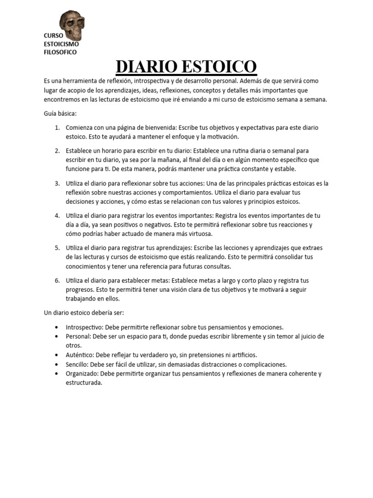 DIARIO_ESTOICO-1 | PDF | Estoicismo | Cognición