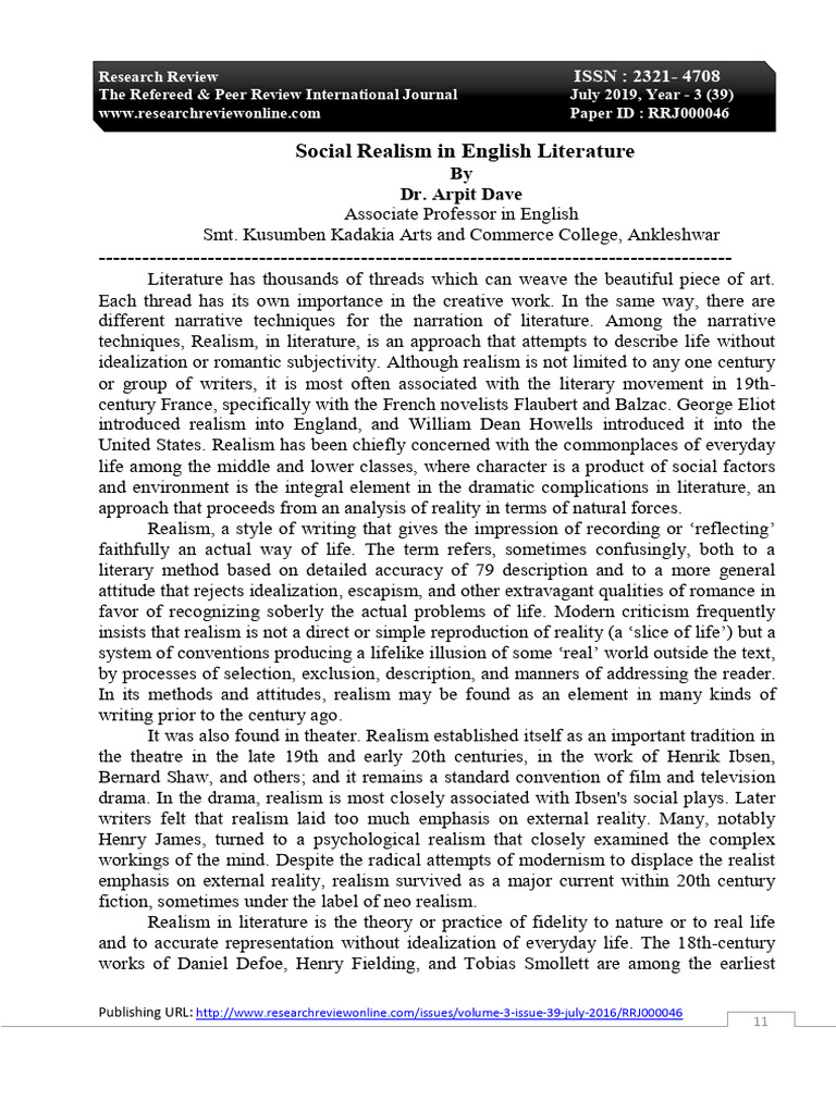 Understanding Social Realism in Literature | PDF | Realism (Arts) | Reality