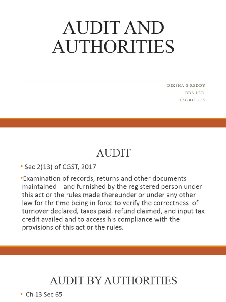 Audit and Authorities | PDF | Audit | Taxes