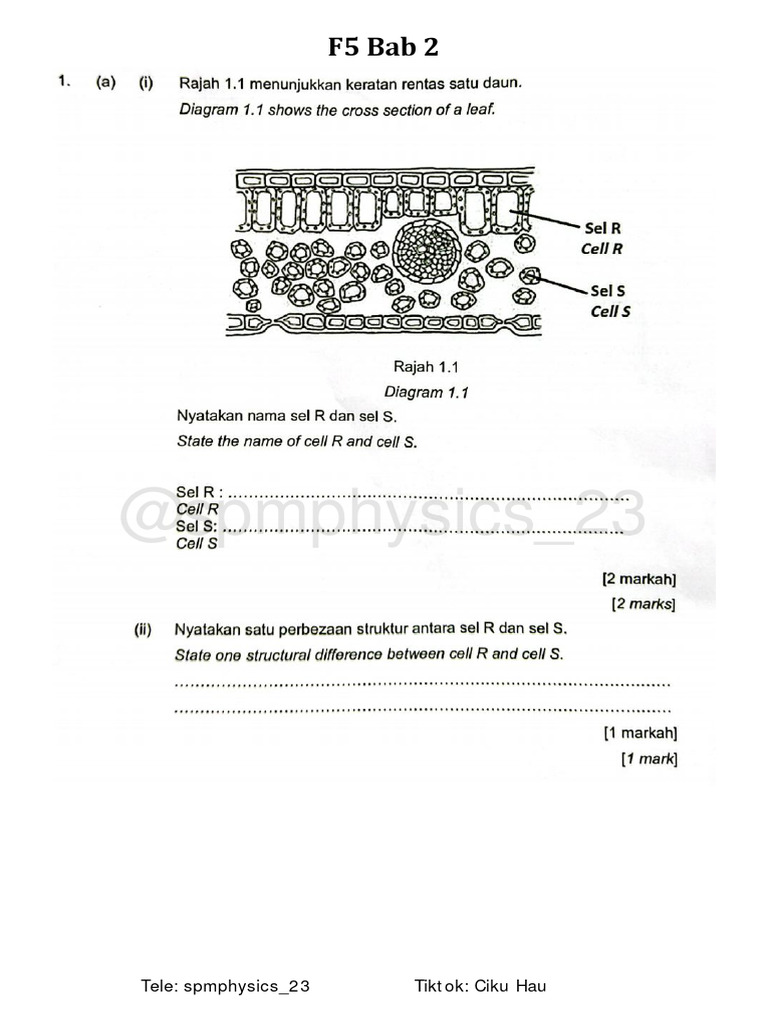 Set Pecutan Biologi F5 2023 | PDF