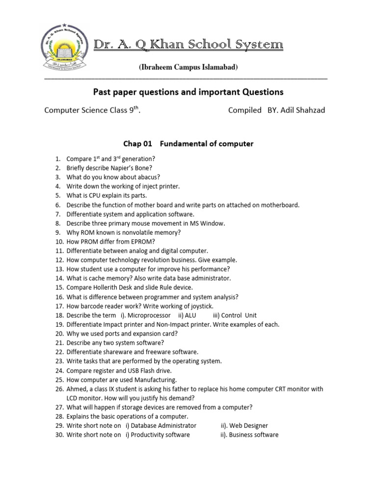 Past Paper Question | PDF | Computer Network | Operating System
