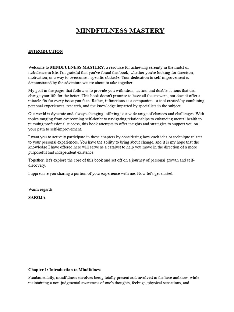 Mindfulness Mastery | PDF