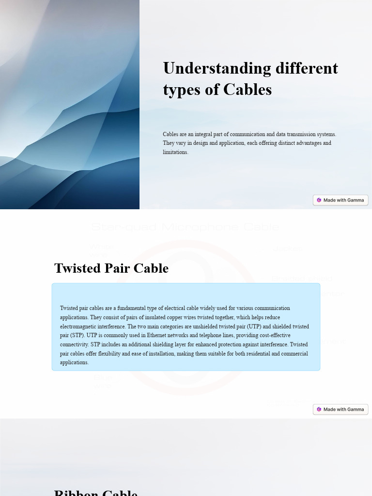 Understanding Different Types of Cables | PDF | Computing | Electrical Components