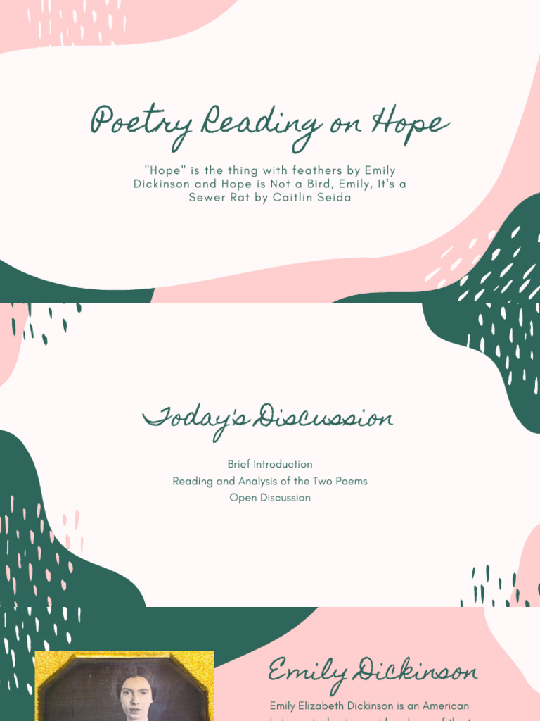 Poetry Reading: Hope Explored | PDF | Art | Poetry
