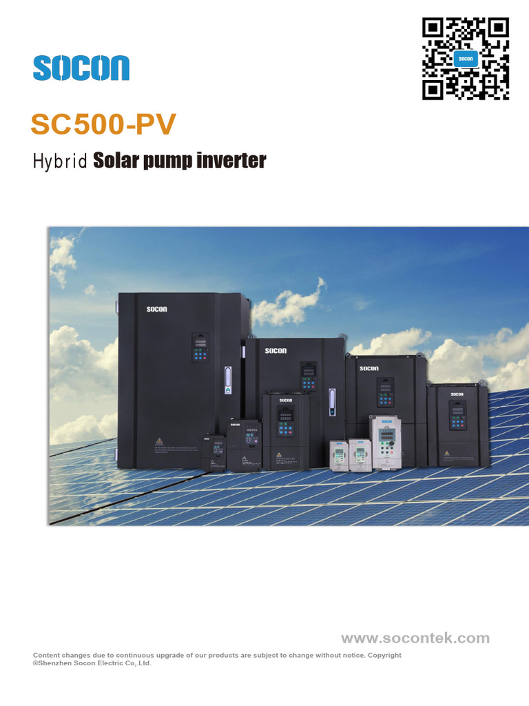 SC500PV Solar Pump Inverter Catalog V1.4 | PDF | Electric Motor ...