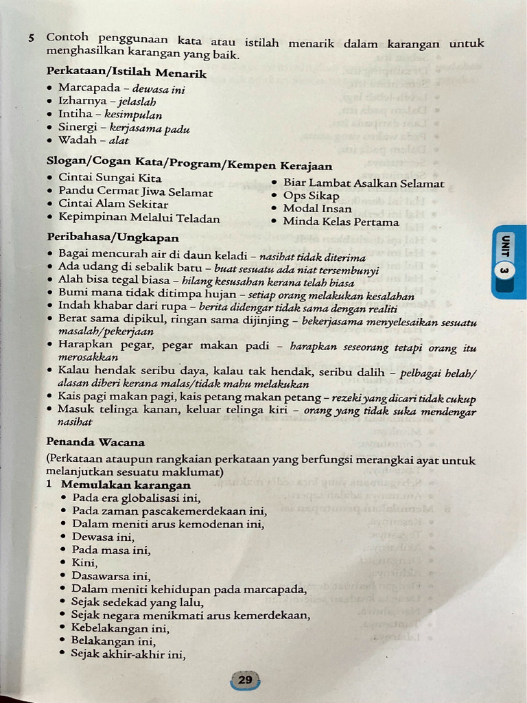 Contoh Istilah Menarik dalam Karangan | PDF | Seni & Disiplin Bahasa