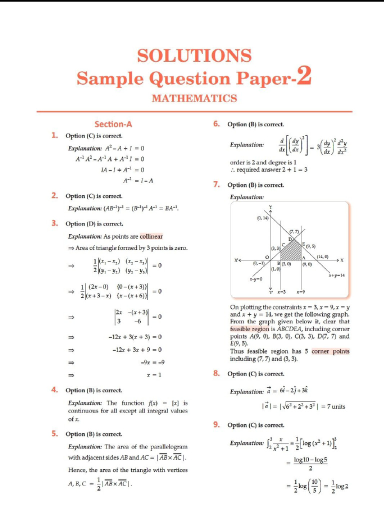 Sample Paper Oswal Solutions | PDF Sample Paper Oswal Solutions | PDF