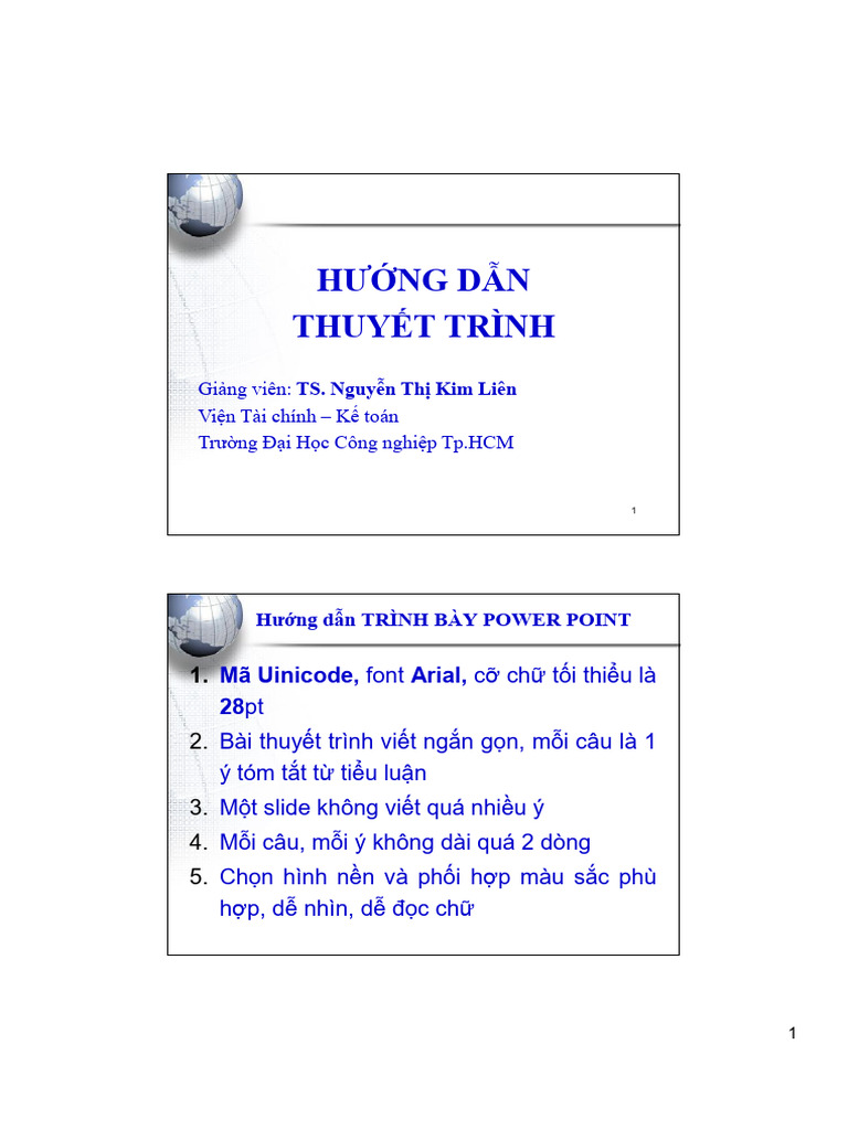Hướng Dẫn Thuyết Trình - TCHV | PDF