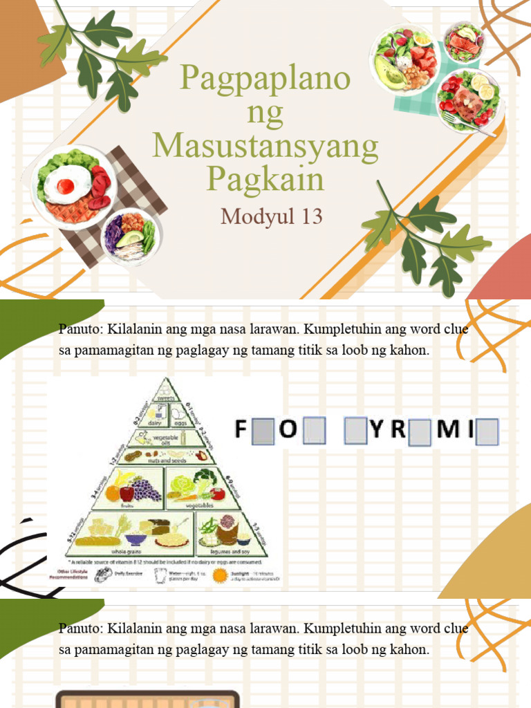 Pagpaplano NG Masustansyang Pagkain-Modyul 13 | PDF