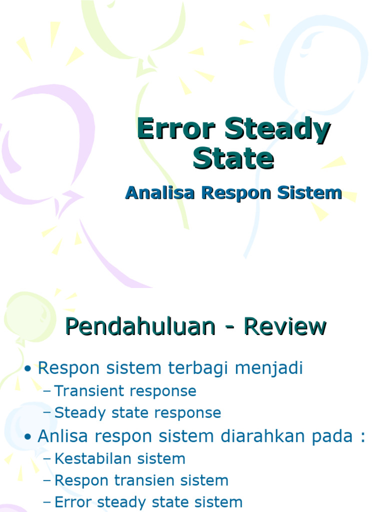 Analisis Kesalahan Steady State Sistem | PDF | Metode & Bahan Ajar