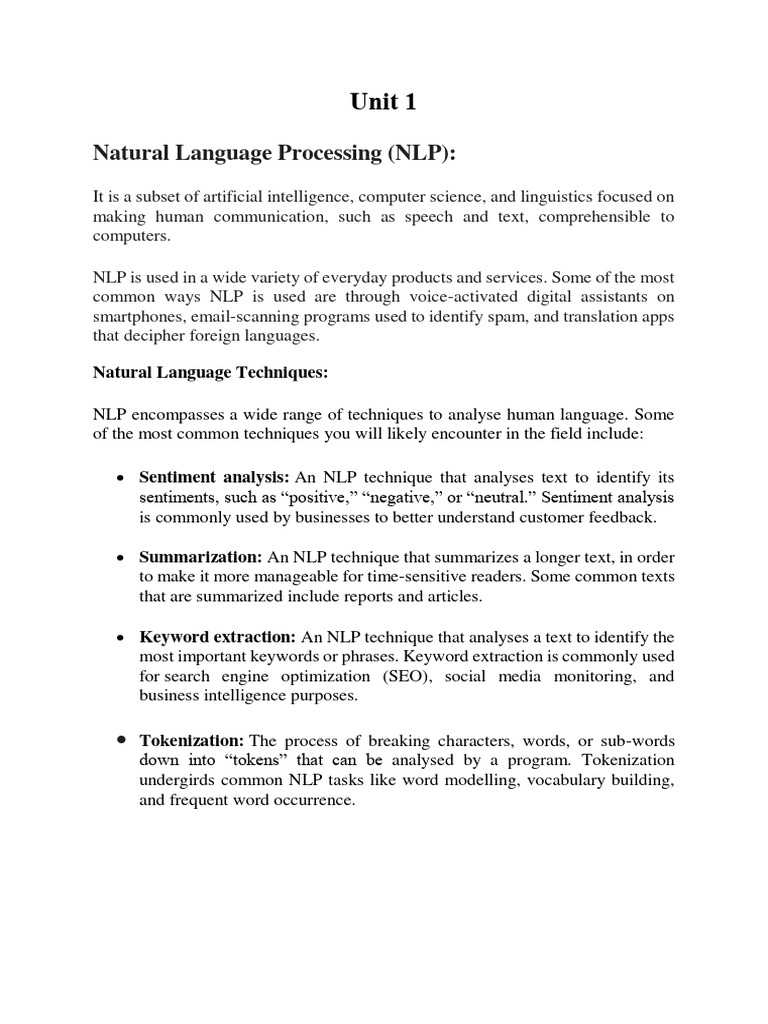 Unit 1 2 3 4 5 NLP Notes Merged | PDF | Dynamic Programming | Linguistics Unit 1 2 3 4 5 NLP Notes Merged | PDF | Dynamic Programming | Linguistics