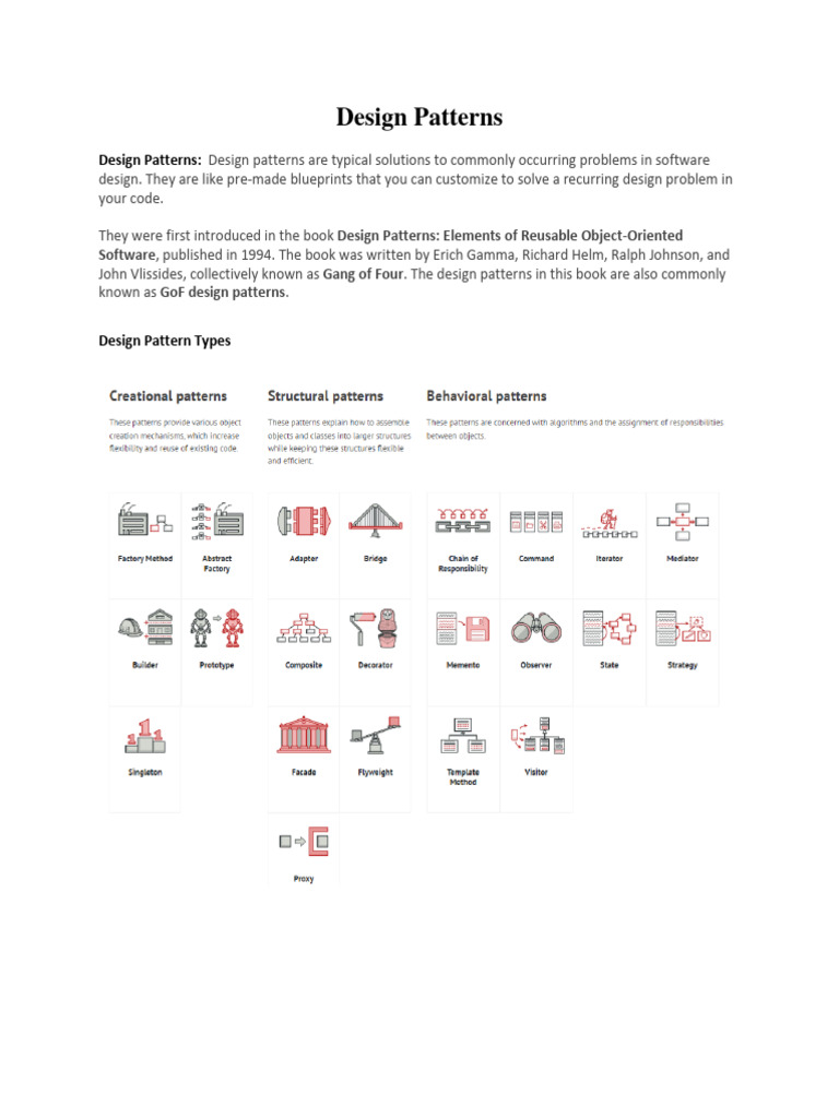Design Pattern | Download Free PDF | Software Design Pattern | Method (Computer Programming)