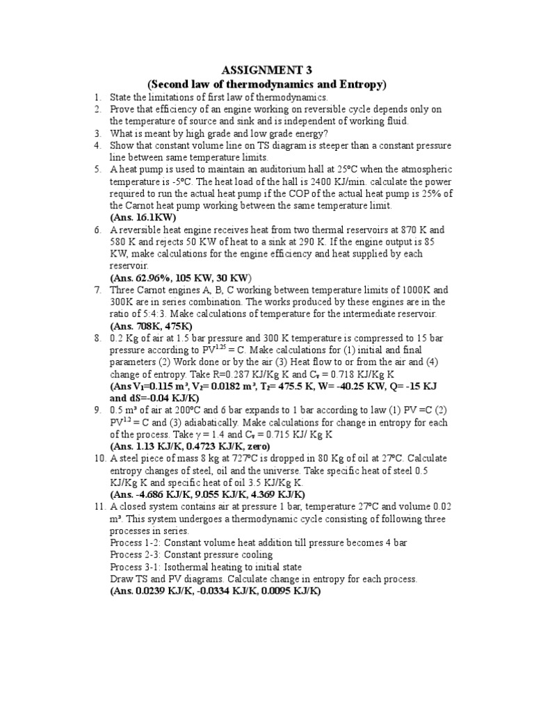 Assignment 3 | PDF | Heat | Temperature