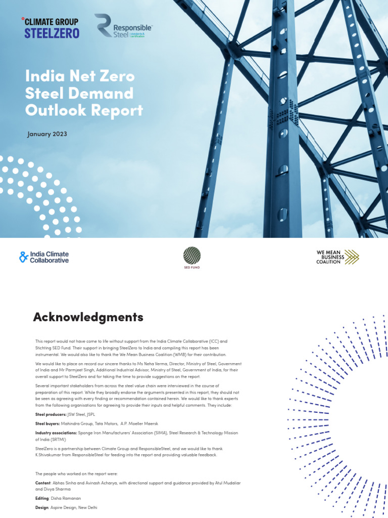 India Net Zero Steel Demand Outlook Report | PDF