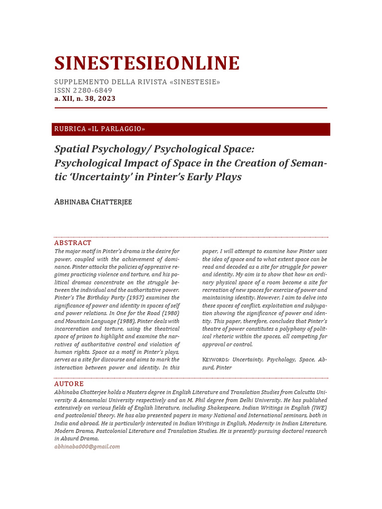 Spatial Psychology Psychological Space | PDF