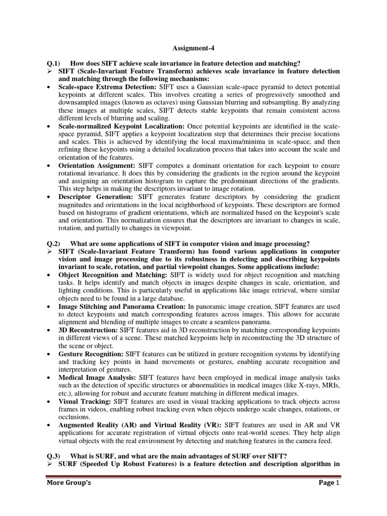 (ACV) Assignment-4 (More Group's) | PDF | Support Vector Machine ...