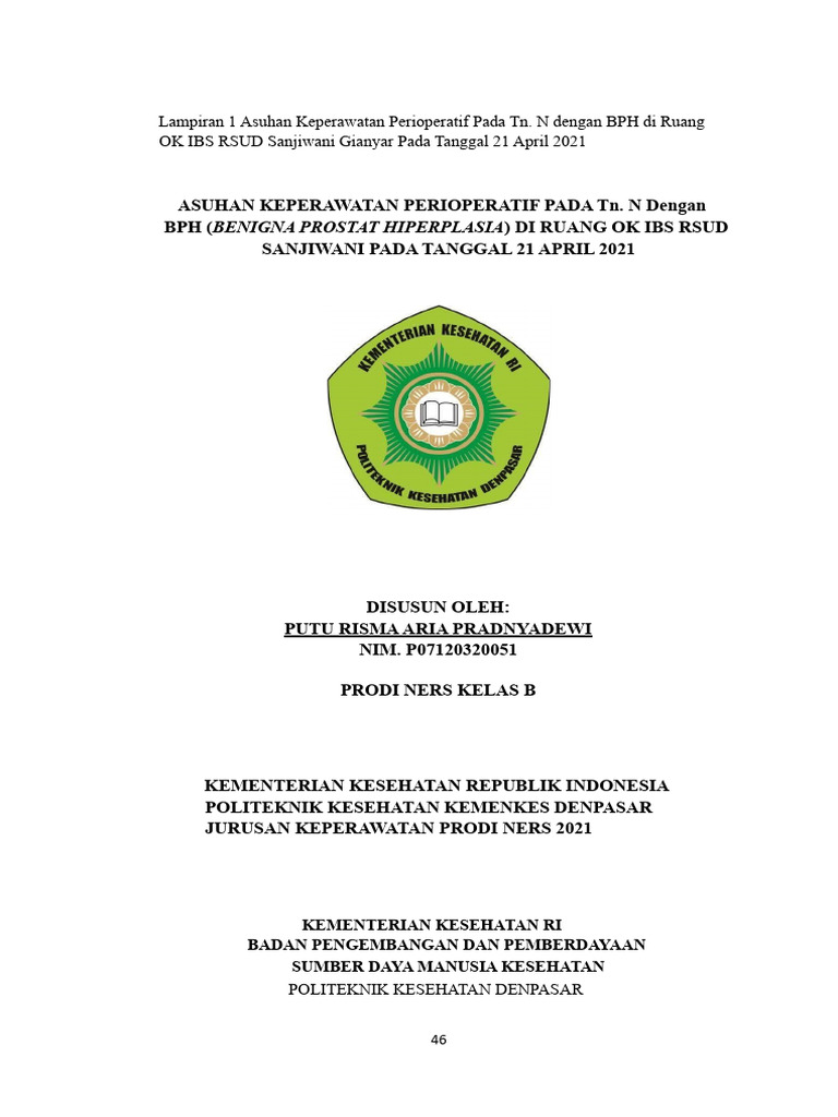 Asuhan Keperawatan Perioperatif BPH | PDF