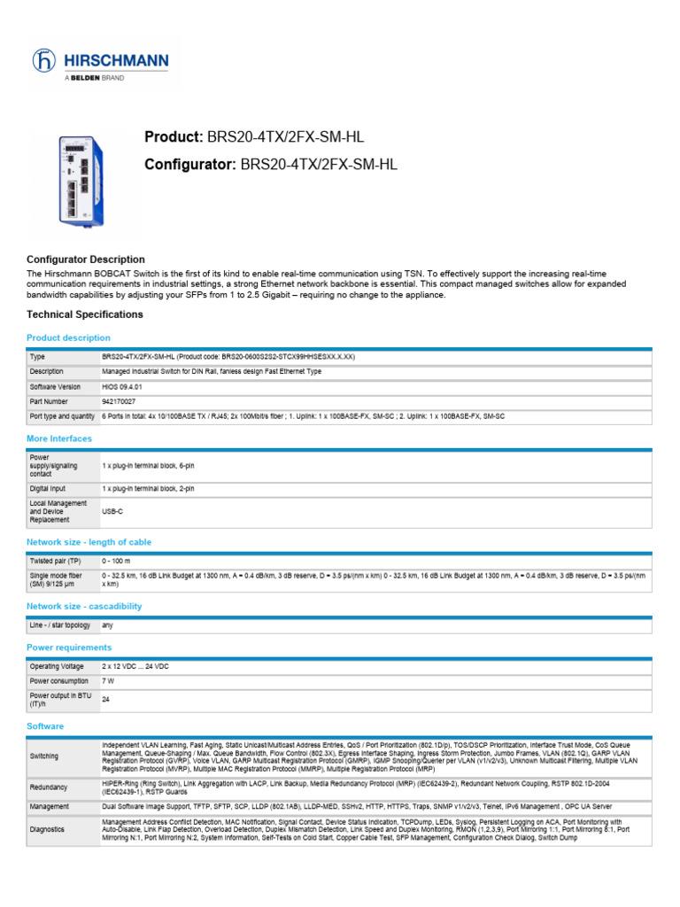 BRS20 4TX2FX SM HL - Techdata | PDF | Electromagnetic Compatibility ...