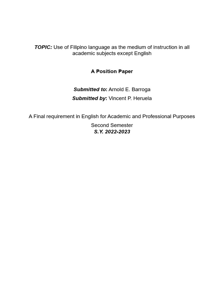 Position Paper | PDF | Human Communication | Learning