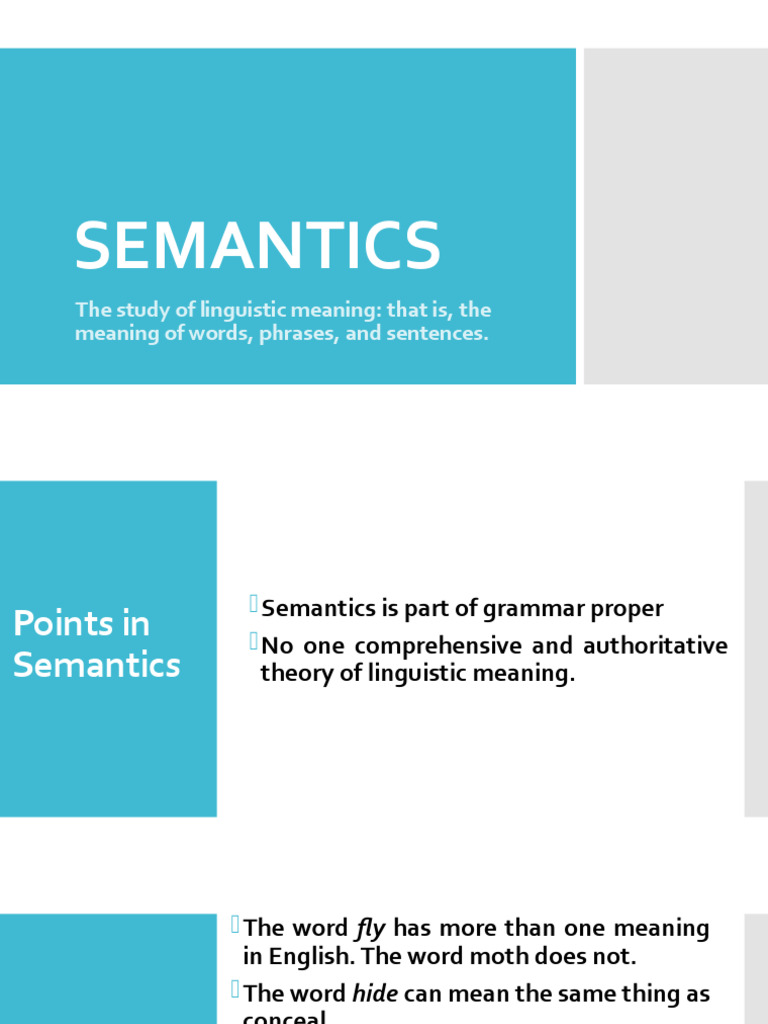 4 - Semantics | Download Free PDF | Grammar | Linguistics