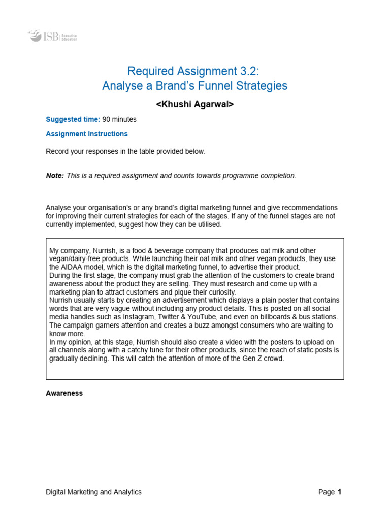 ISB - DMA - W3 - Required Assignment 3.2 - Template | PDF | Digital Marketing | Marketing