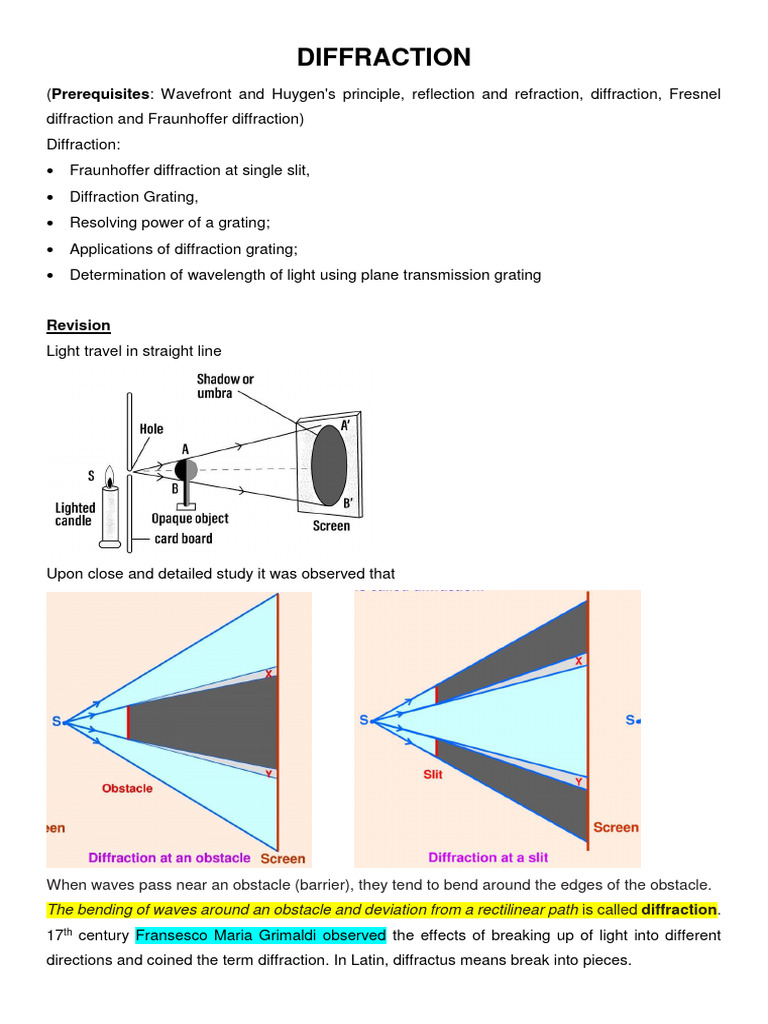 Diffraction Full Chap Pdf Angular Resolution Diffraction 