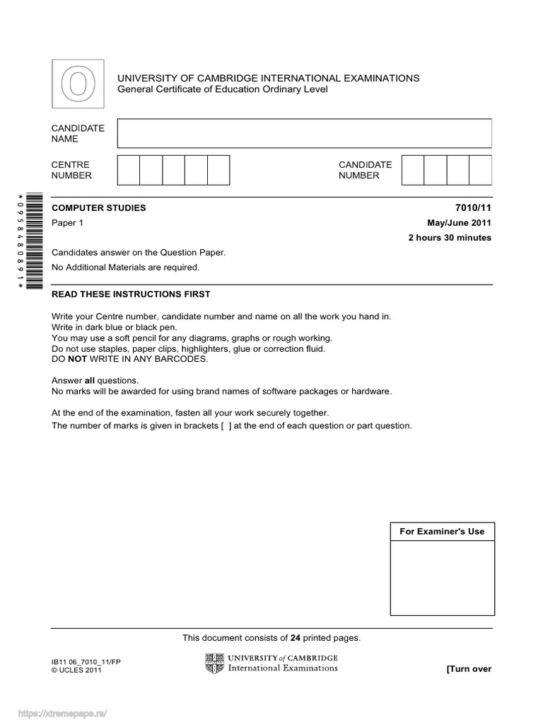 University of Cambridge International Examinations General Certificate ...