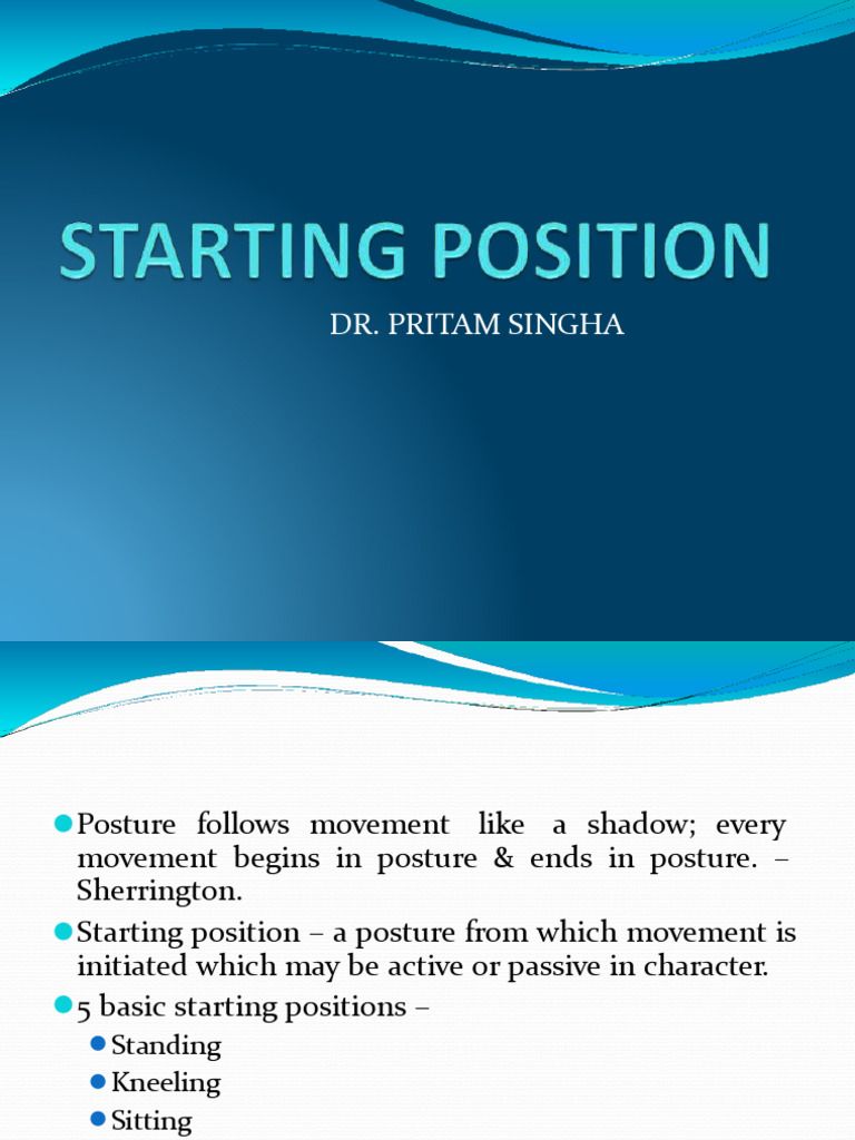 Starting Positions in Exercise Therapy | PDF | Anatomical Terms Of ...