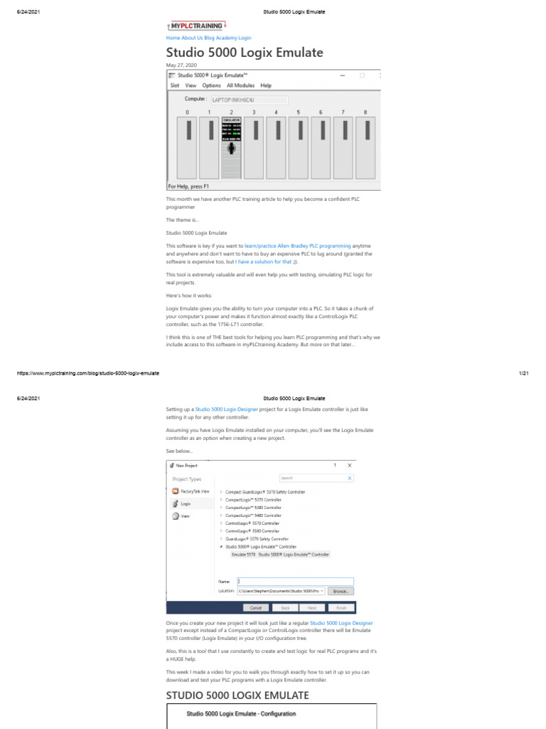 Studio 5000 Logix Emulate | PDF | Programmable Logic Controller | Emulator
