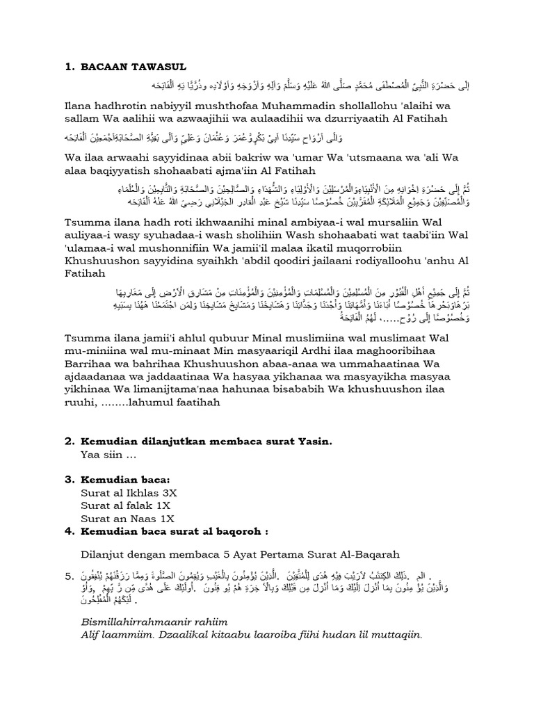 Bacaan Tawasul | PDF