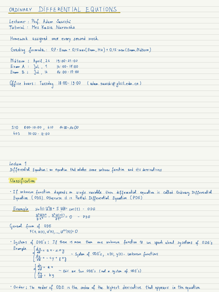 Ode 2 | PDF | Ordinary Differential Equation | Partial Differential ...