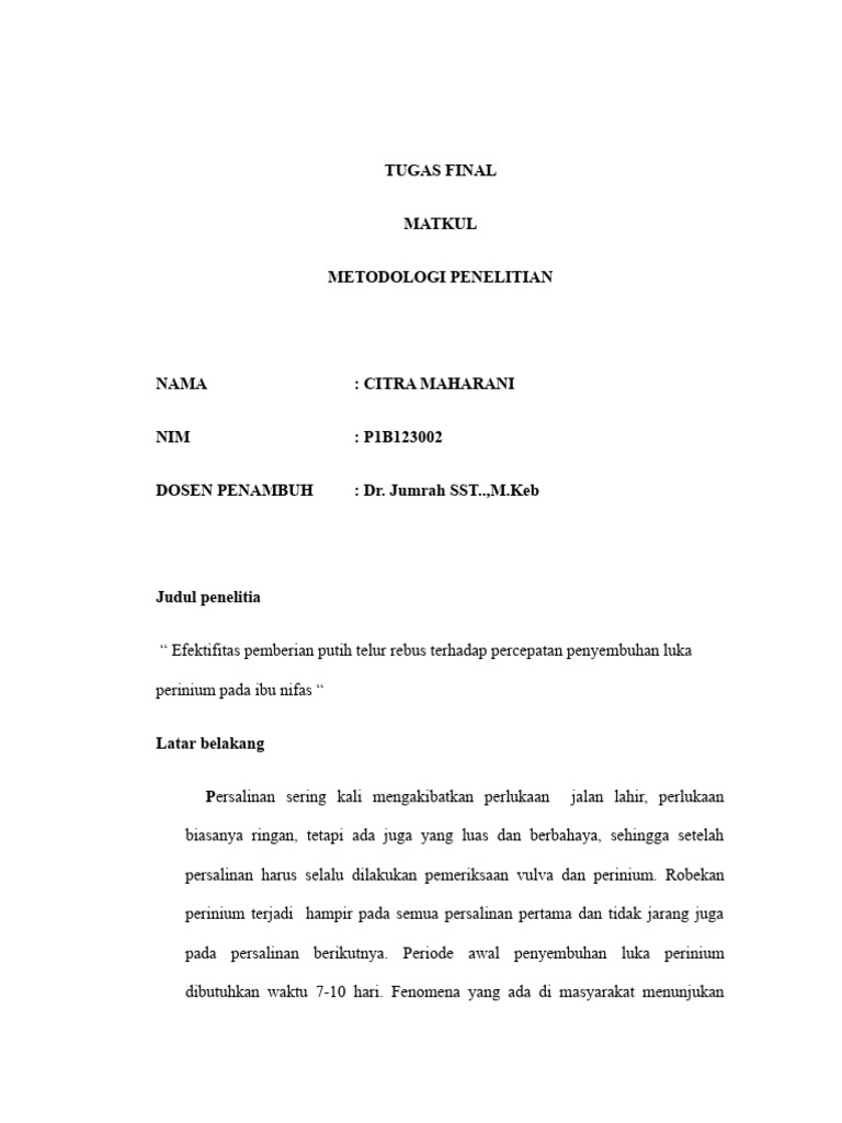 TUGAS FINAL DR Jumrah | PDF