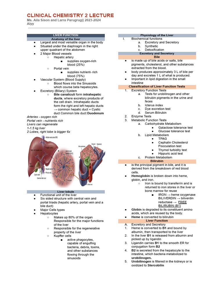 Clinical Chemistry 2 Trans | PDF | Enzyme | Liver