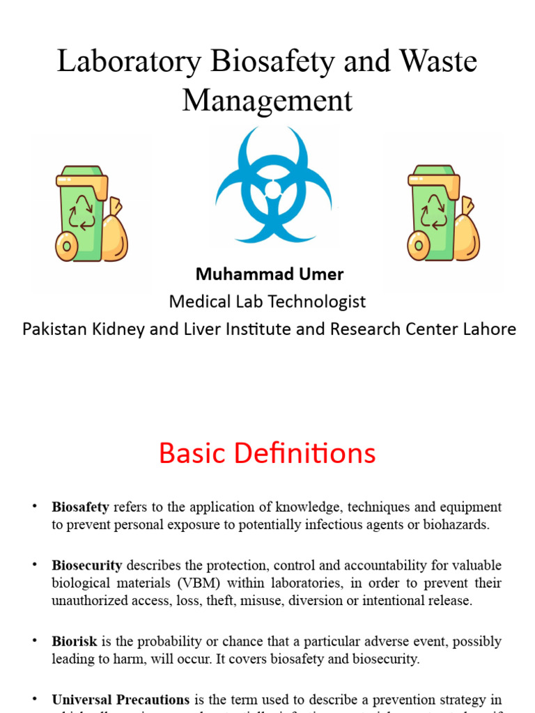 Laboratory Biosafety and Waste Management Guide | PDF | Self ...
