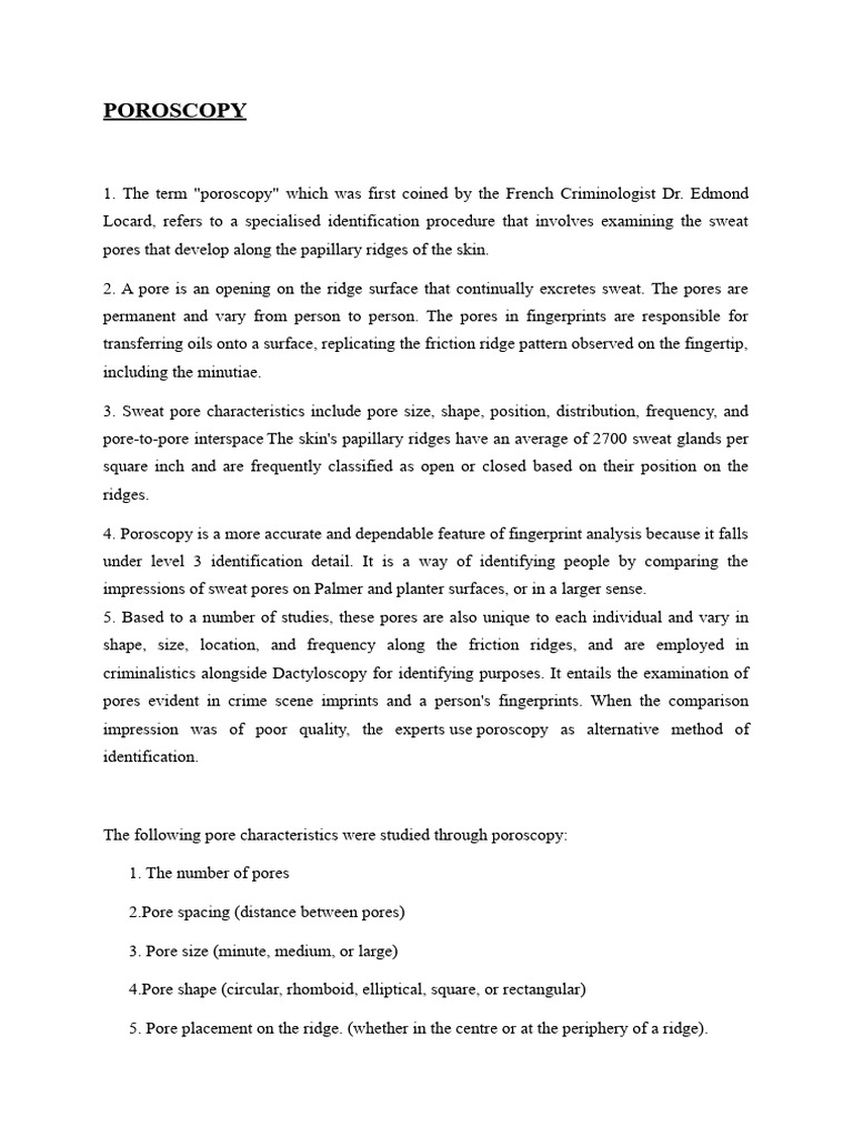 Poros | Download Free PDF | Fingerprint | Forensic Science