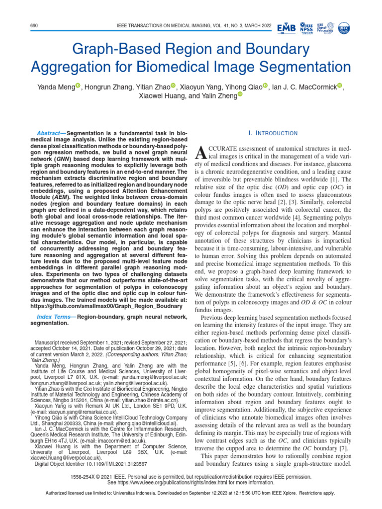 Graph-Based Region and Boundary Aggregation For Biomedical Image Segmentation | PDF | Computers ...