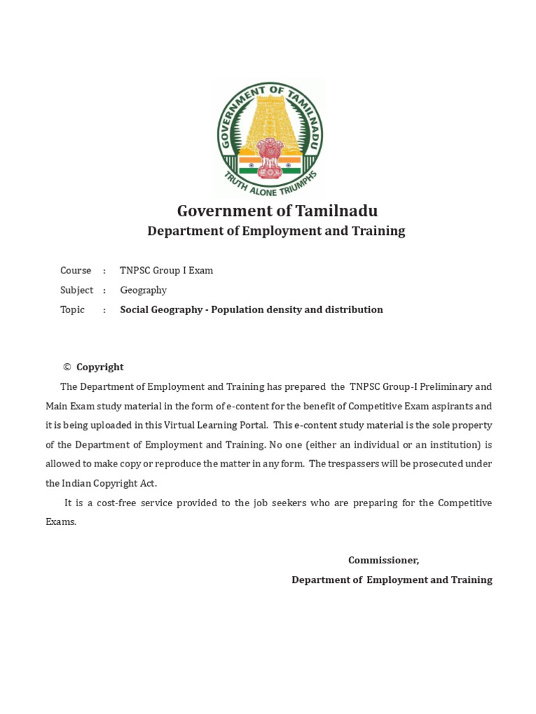 Social Geography Population Density And Distribution 1st Chapter