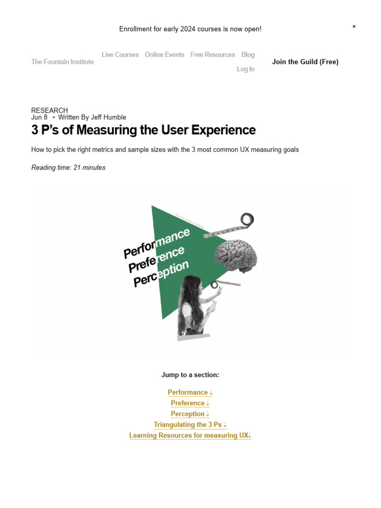 3 P's of Measuring The User Experience | PDF | Usability | User Experience