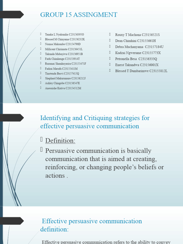 Group 15 Presentation | PDF | Persuasion | Credibility