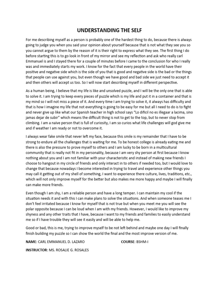 Carl Emmanuel Lazaro | PDF | Shyness | Cognitive Science