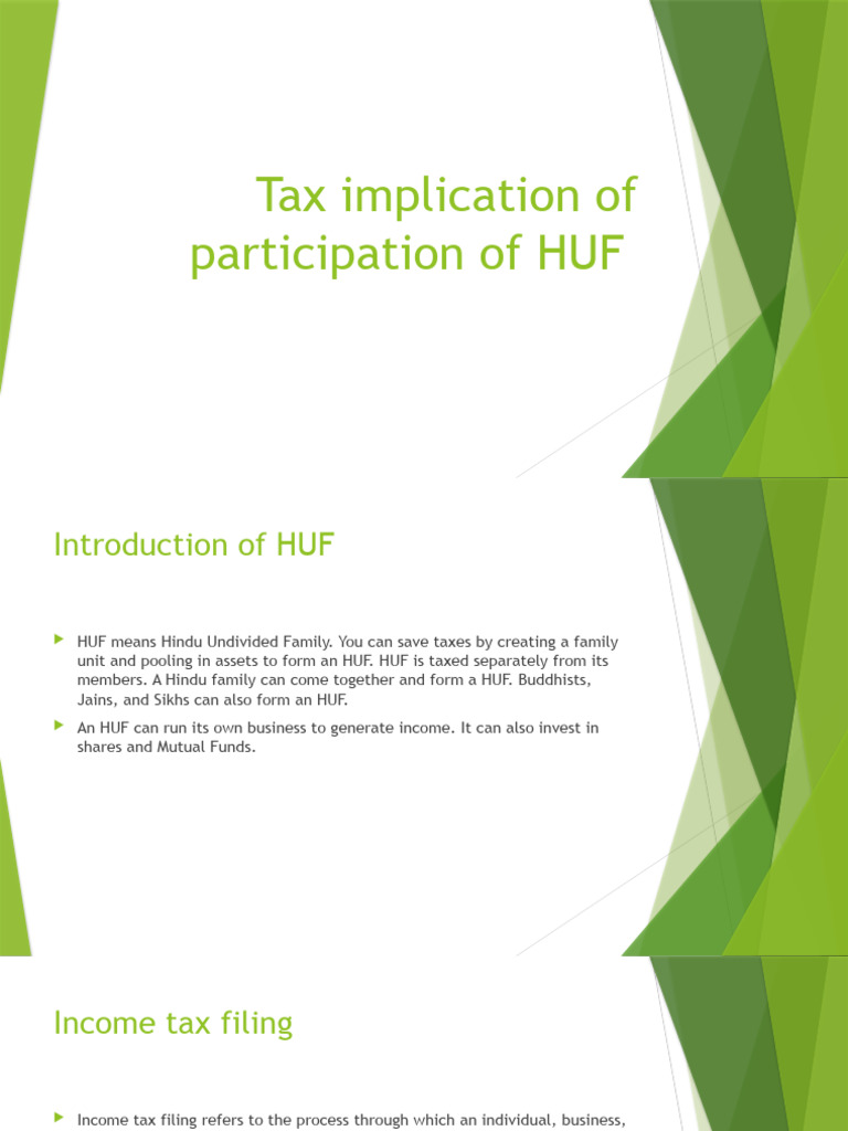 Tax Implication of Participation of HUF | PDF