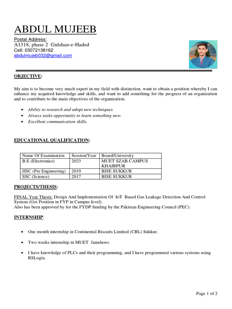 Mujeeb Updated CV | PDF