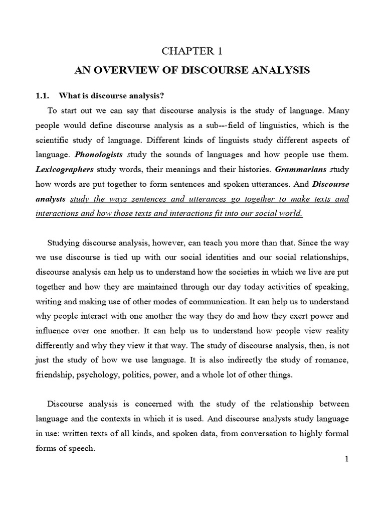 An Overview of Discourse Analysis | PDF | Discourse | Linguistics