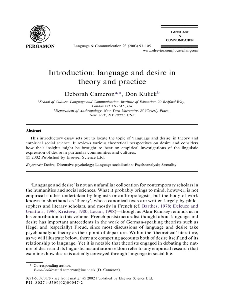 Language and Desire in Theory and Practice | PDF | Jacques Lacan ...